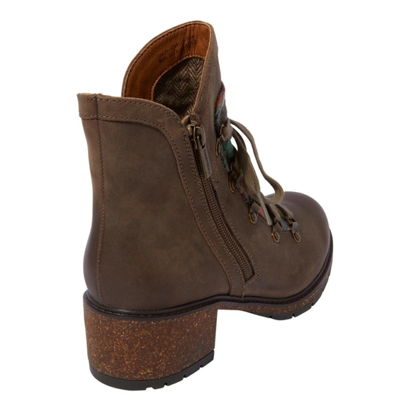 Aetrex | Shoes | Aetrex Dark Taupe Joleen Boot Orthotic Leather Laceup ...